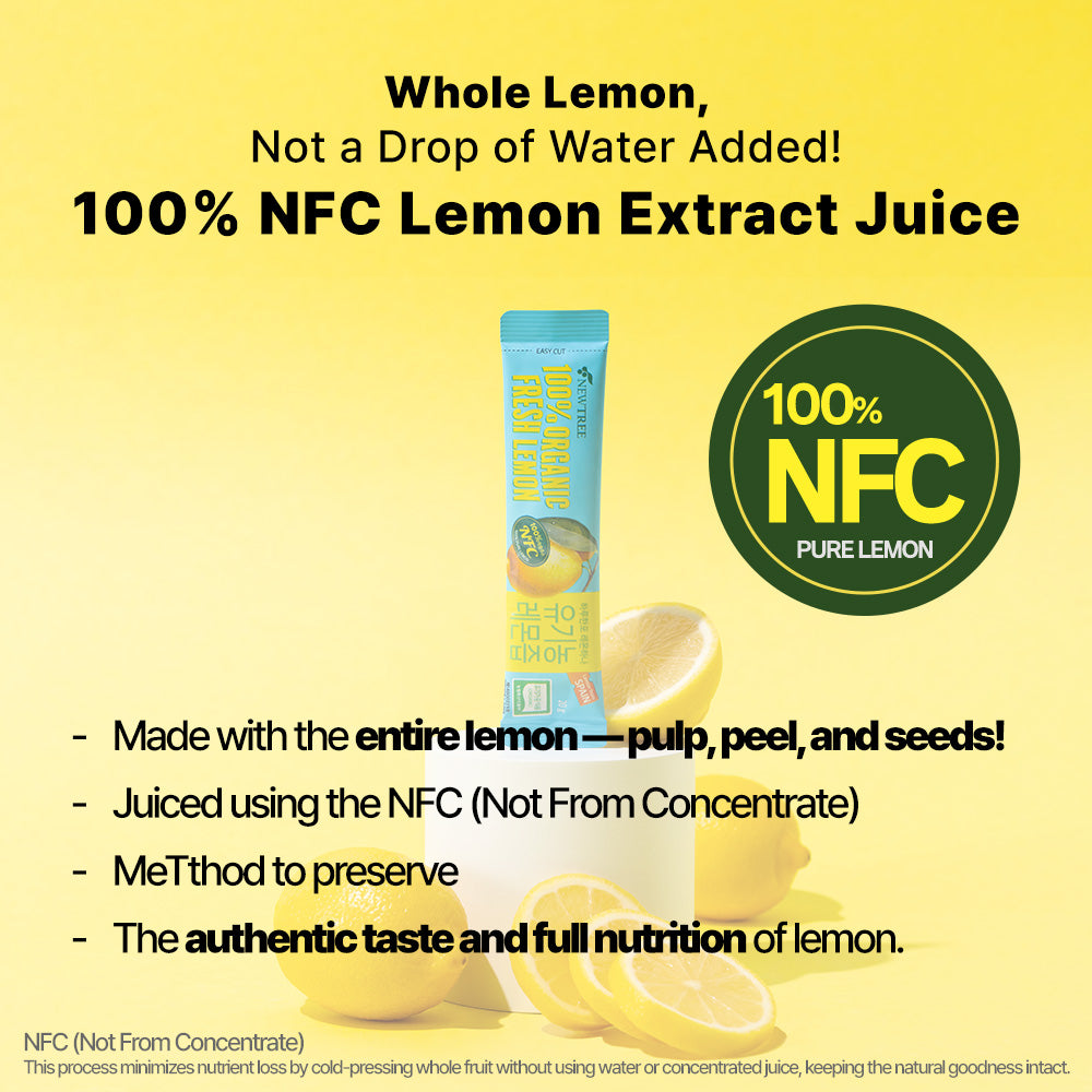 NEWTREE 100% Organic Lemon Juice Stick, NFC Freshly Squeezed Whole Lem ...