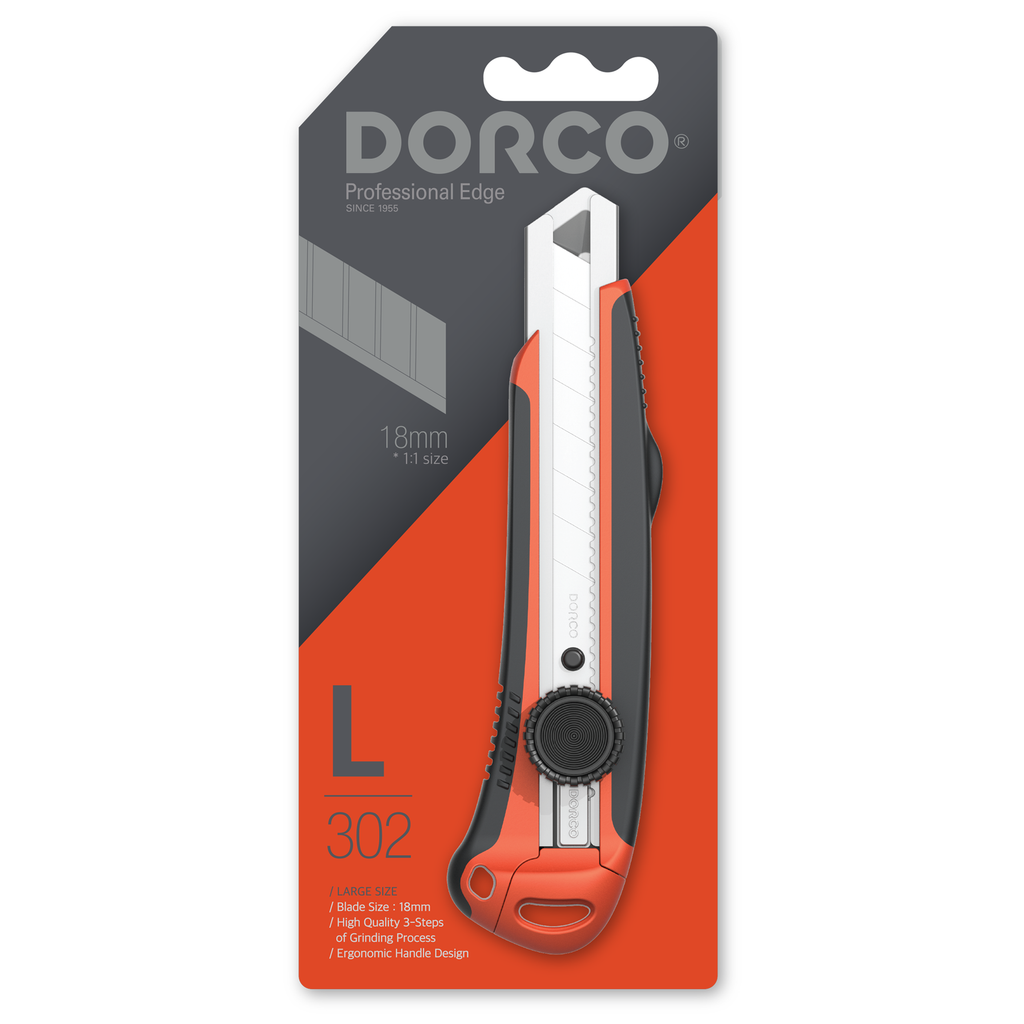 DORCO Professional Quality Utility Box Cutter Knife S302 - Solid Screw ...